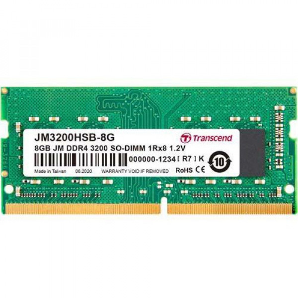 DDR4 8GB JM 3200Mhz SO-DIMM 1Rx8 1Gx8 CL22 1.2V