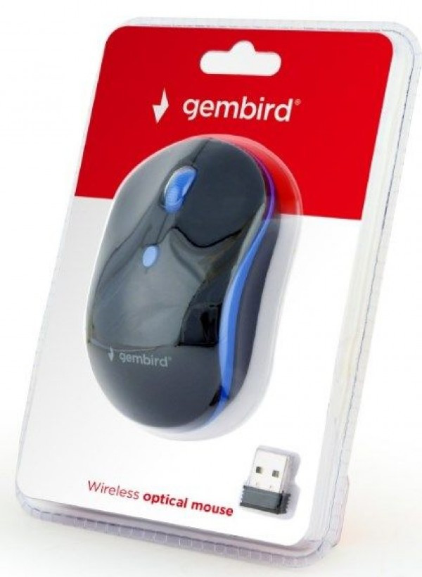 Gembird MUSW-4B-03-B Bezicni mis 2,4GHz opticki USB 800-1600Dpi black/blue