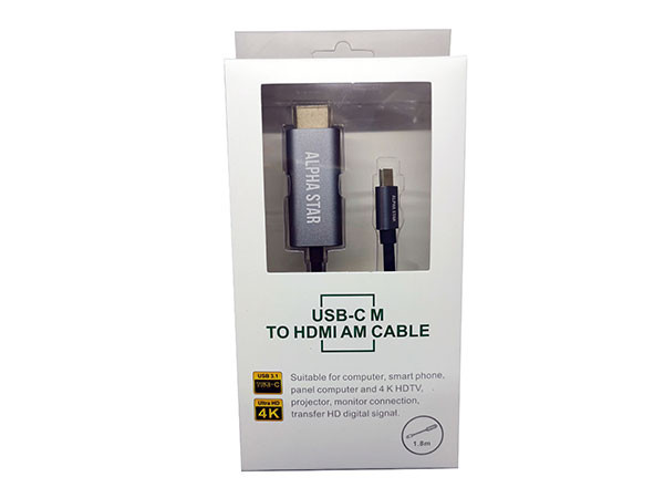 USB kabl TIP-C (muški) na HDMI 4K (muški)/dužina 1,8m/blister