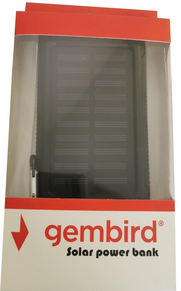 HRD-T12 ** Gembird solar power bank 12000mAh 2xUSB, LED, kompas (899)