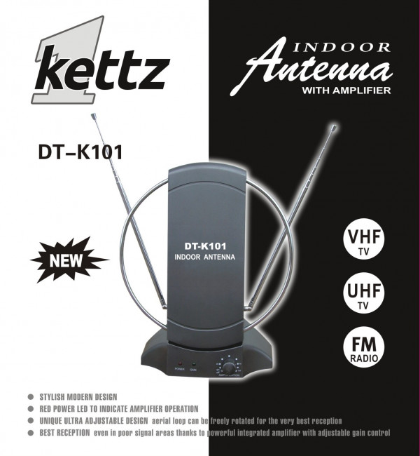 Kettz DT-K101 Sobna TV/FM antena + pojačivač