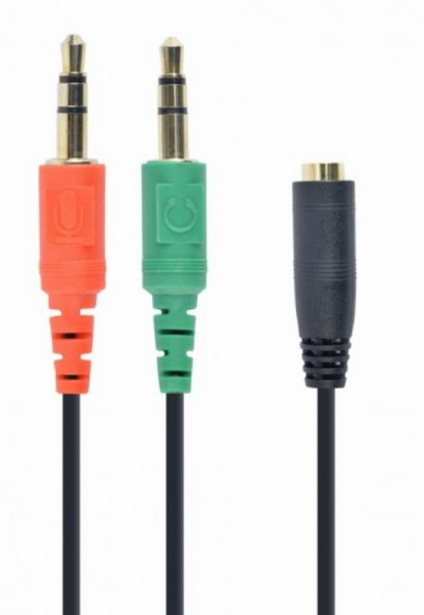Gembird CCA-418 3.5mm Headphone Mic Audio Y Splitter Cable Female to 2x3.5mm Male adapter