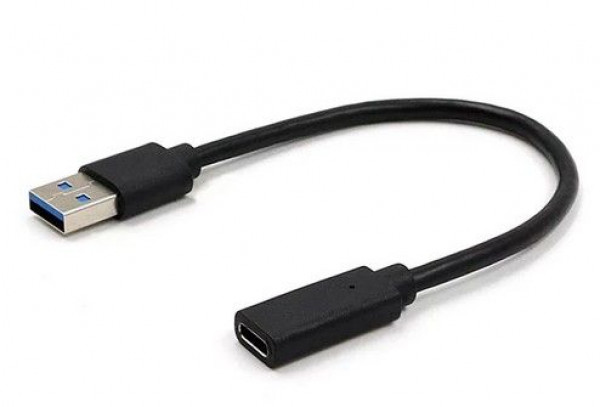 Gembird A-USB3-AMCF-01 USB 3.1 AM to Type-C female adapter cable, 10 cm, black