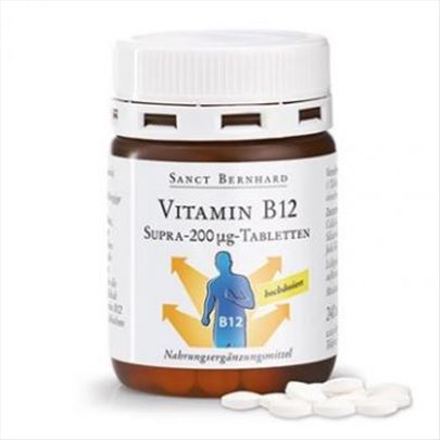 Vitamin B12, 200 µg SUPRA, 240tab/8mes, Nemačka