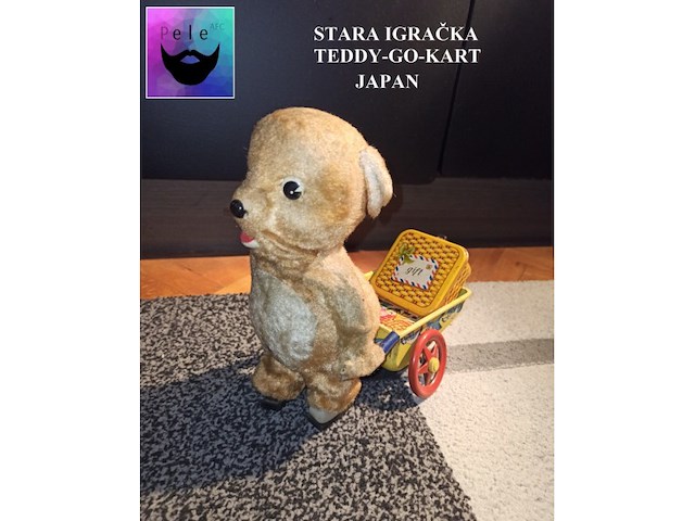 Stara limena igracka Teddy-Go-Kart Japan - RARITET