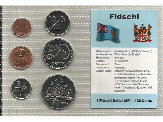 Fiji 1995/99. Set kovanica UNC