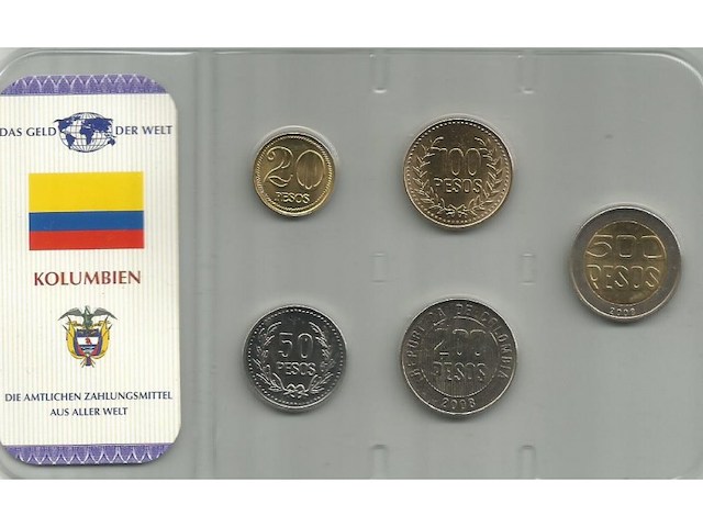 Kolumbija 2007/08. Set kovanica UNC