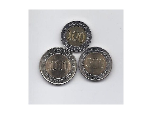 Ecuador Ekvador 100-500-1000 sucres 1997. UNC