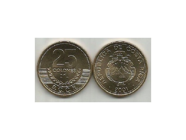 Costa Rica 25 colones 2001. UNC