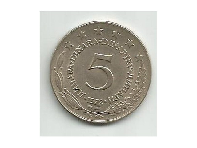 SFRJ 5 dinara 1972.