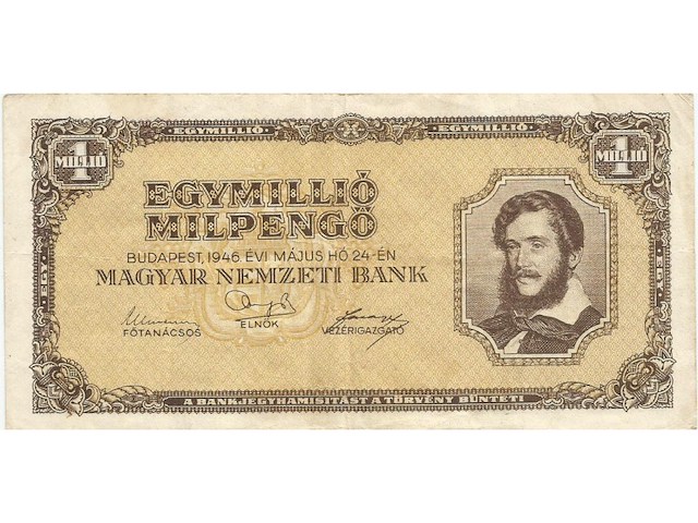 Madjarska 1 millio milpengo 1946.