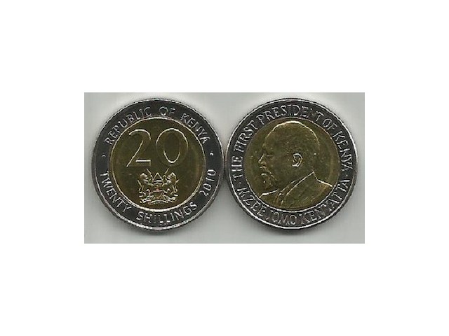 Kenya 20 shillings 2010. UNC Bimetal