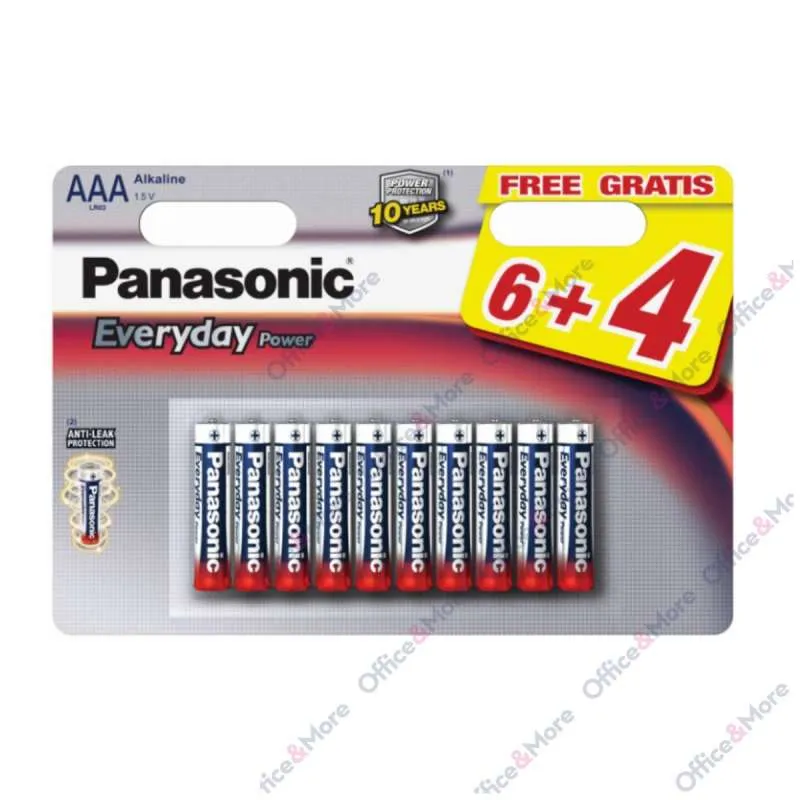 PANASONIC BATERIJA ALK.LR03-AAA-1,5V,pak.6+4
