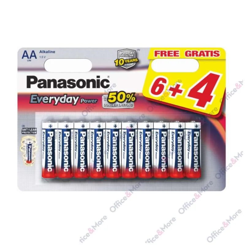 PANASONIC BATERIJA ALK.LR6-AA-1,5V,pak.6+4