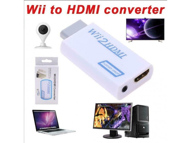 Wii to HDMI Full HD Wii2hdmi Nintendo Upscaling Adapter