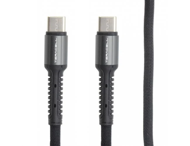 Teracell Evolution PD crni kabl za punjač USB C (muški) na USB C (muški) 1m