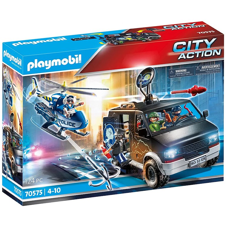 Playmobil City Action Helikopterska potera za kombijem