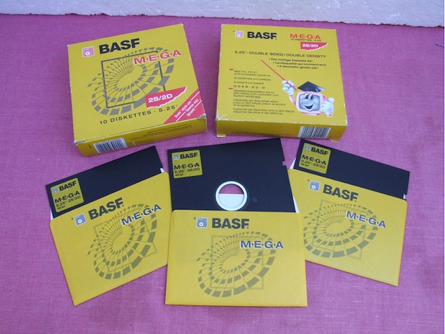 BASF Mega 5.25 floppy discs 2S/2D 48tpi ORIGINAL -NOVO!