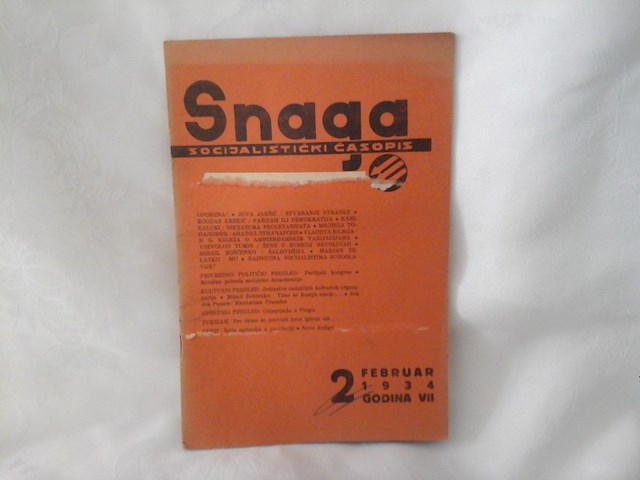 Snaga socijalistički časopis 2 februar 1934