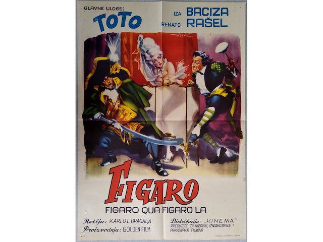 FIGARO QUA FIGARO LA (1955) Toto FILMSKI PLAKAT