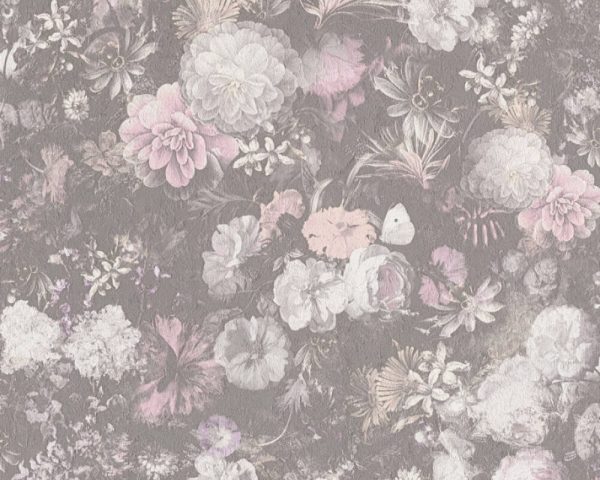 Livingwalls Wallpaper «Baroque, Floral, Beige, Cream, Pink» 380954