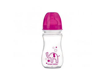 CANPOL BABIES flašica široki vrat,antikolik easy start - colorful animals 240ML - roze 35/206