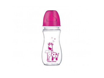 CANPOL BABIES flašica široki vrat,antikolik easy start - colorful animals 300ML - roze 35/204