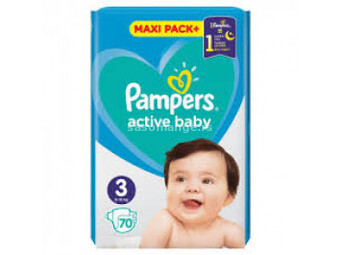 PAMPERS ACT JPM 3 (70) + WIPES 2x12kom&nbsp;