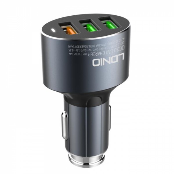 LDNIO Car charger 3xUSB 5.1A Micro Cable