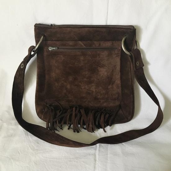 Vintage torba sa resicama velur koža