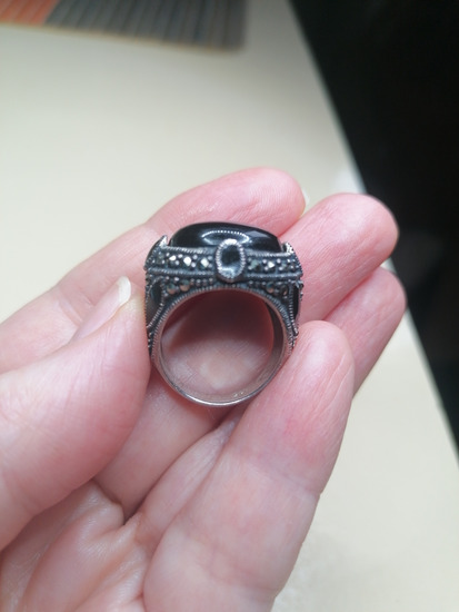 Srebrni 925 prsten sa oniksom