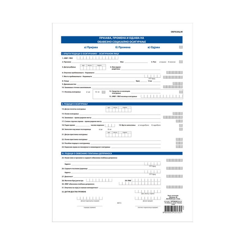 Obrazac M Optimum 4797