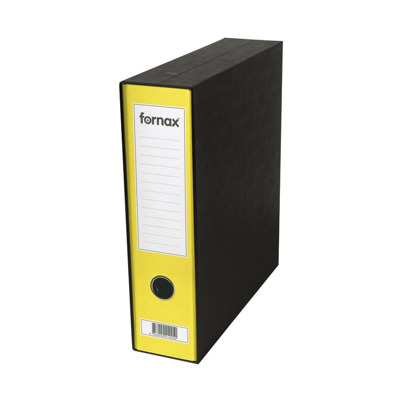 Registrator A4 široki u crnoj kutiji Prestige Fornax žuti