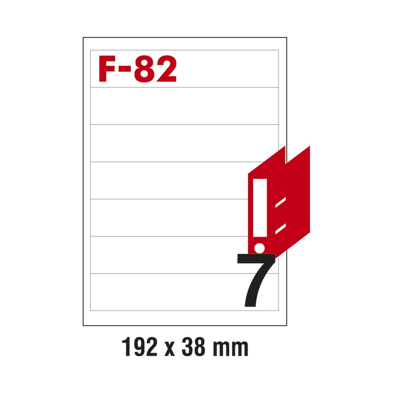 Etikete ILK za registratore 192x38mm pk100L Fornax F-82