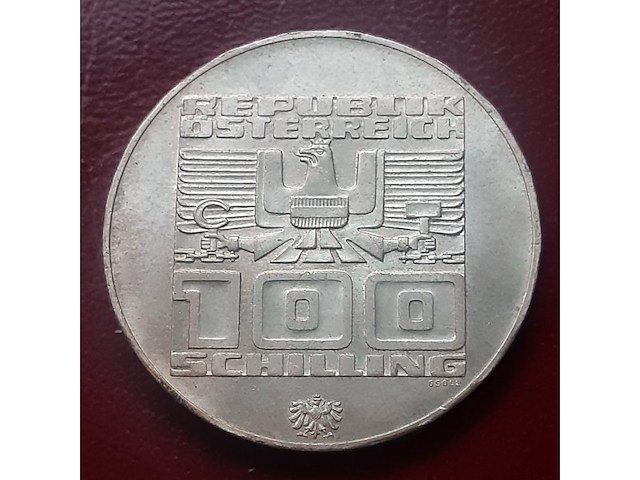 100 SCHILLING 1976 srebro aUNC