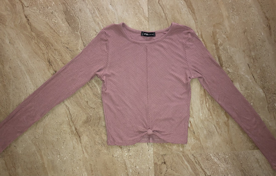 Prljavo roze crop top bluza