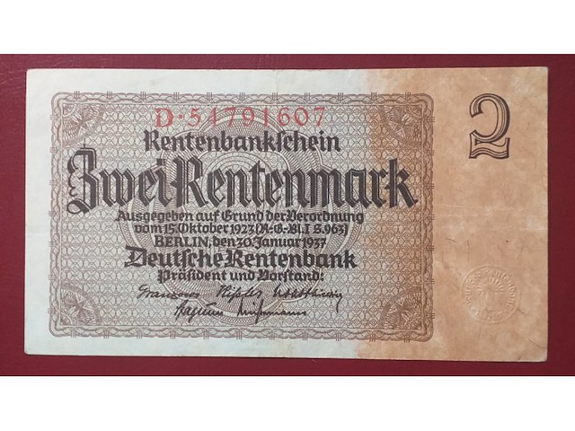 2 RENTENMARK 1937