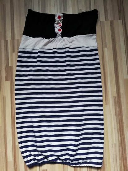 Mornarska mini haljina bez bretela