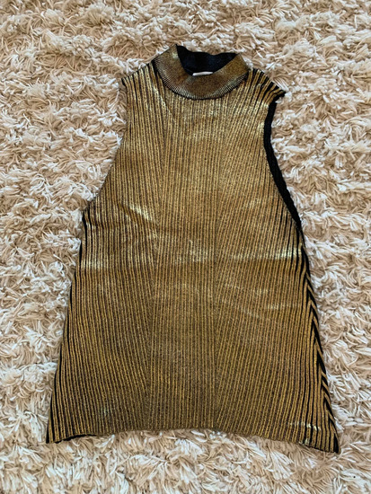 Mango zlatna ribbed majica