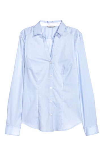 H&M plavo-bijela strukirana košulja