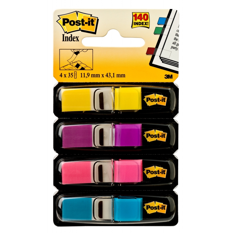 Post-it index 683-4AB Fluo, 35 listića x 4 boje 3M