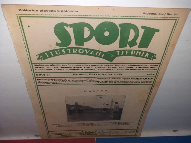 SPORT ILUSTROVANI TJEDNIK 1923 - JUN BR.27