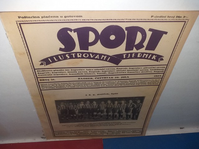 SPORT ILUSTROVANI TJEDNIK 1923 - JUL BR.31