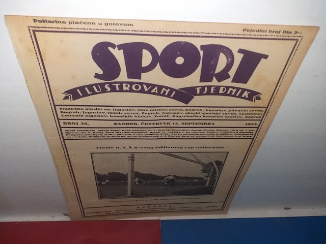 SPORT ILUSTROVANI TJEDNIK 1923 - SEPT.BR.38