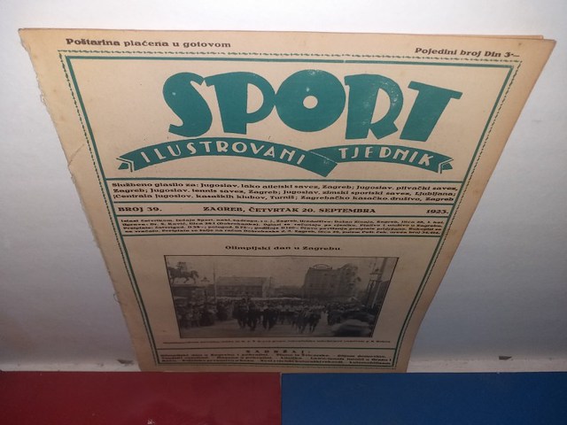 SPORT ILUSTROVANI TJEDNIK 1923 - SEPT.BR.39