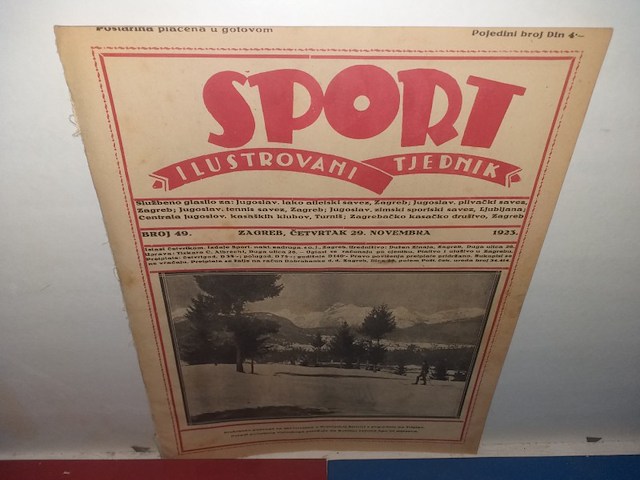 SPORT ILUSTROVANI TJEDNIK 1923 - NOV.BR.49