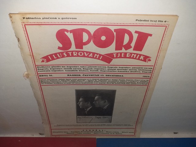 SPORT ILUSTROVANI TJEDNIK 1923 - DEC.BR.51