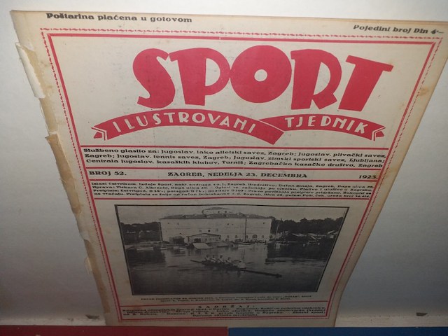 SPORT ILUSTROVANI TJEDNIK 1923 - DEC.BR.52.