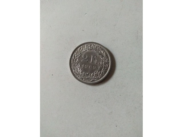 2 franka Švajcarska, 1969.