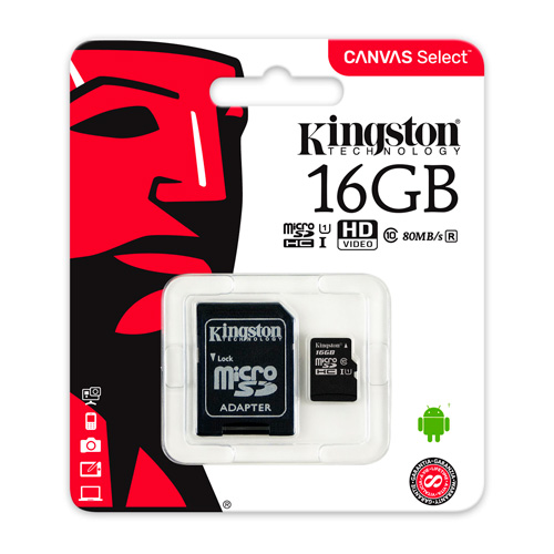 KINGSTON SDCS/16GB MICRO SD + Adapter